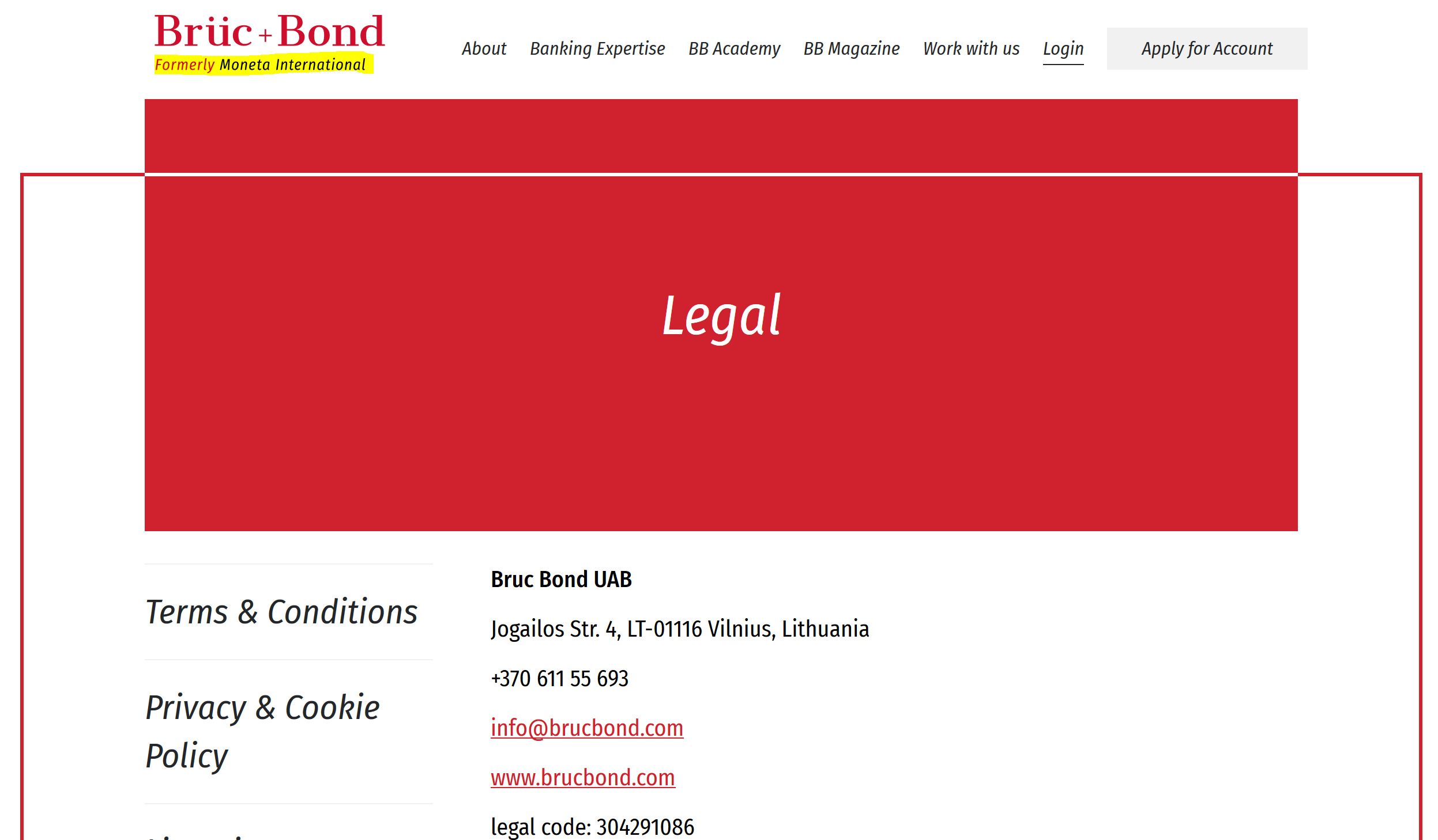 Investor Alert: Moneta International renamed into 'Bruc Bond UAB' to ...