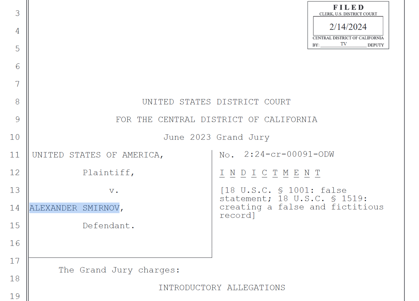 FBI Informant Indicted for False Statements and Obstruction in Case ...